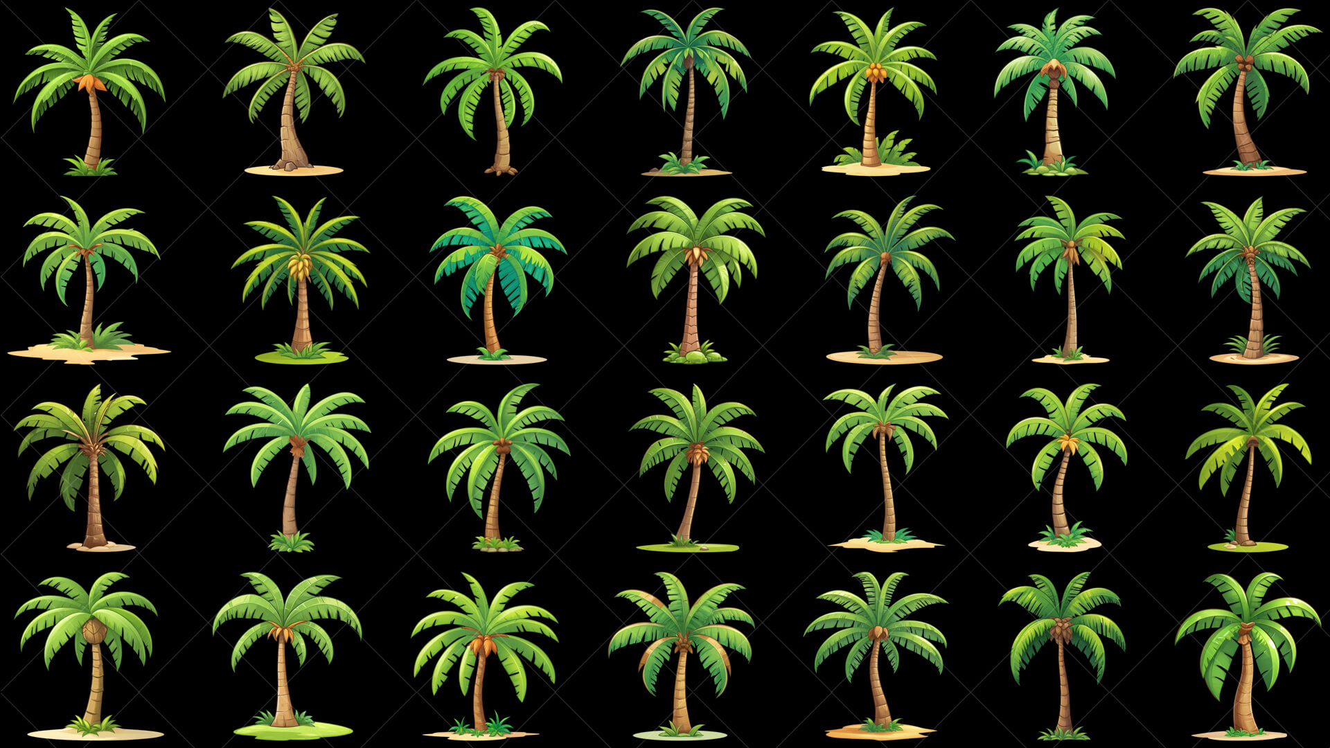 107 Transparent Fantasy Coconut Tree Game Asset by cgsea