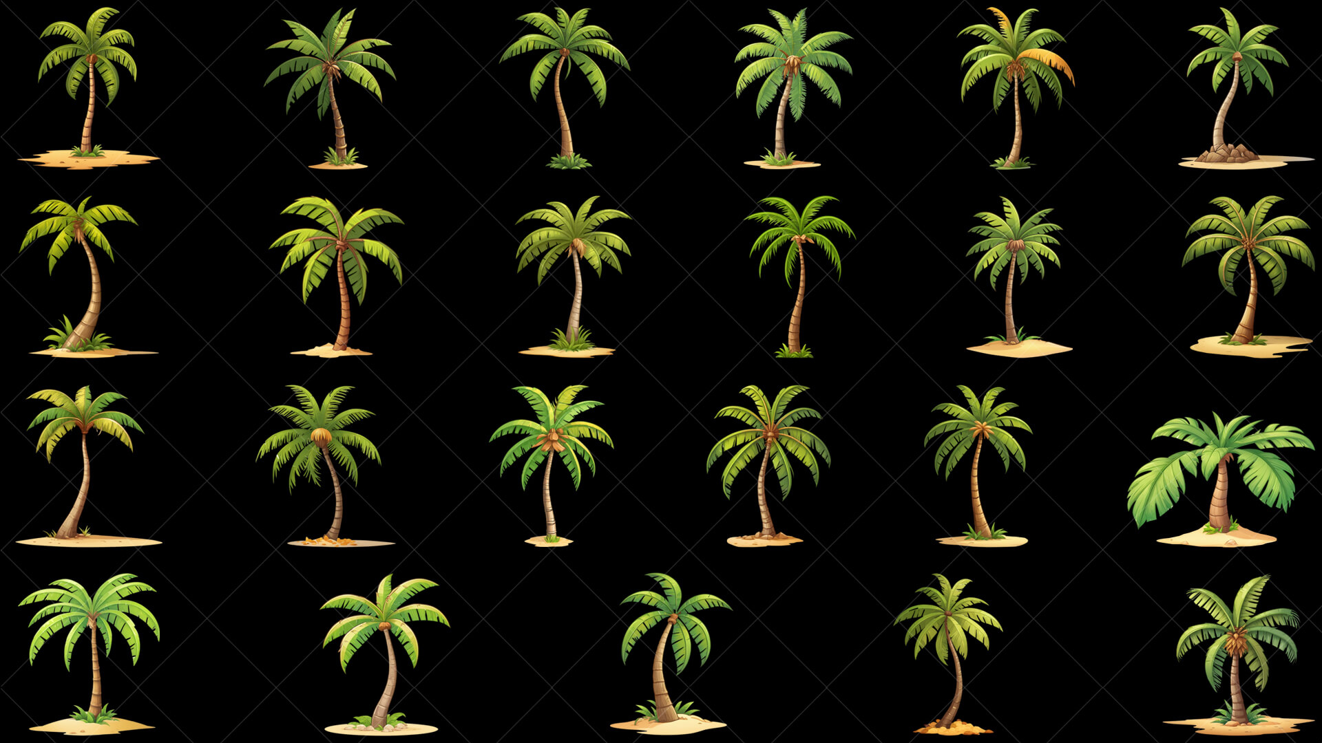 107 Transparent Fantasy Coconut Tree Game Asset by cgsea