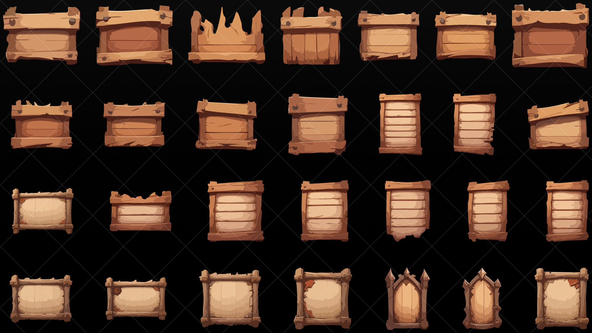 110 Wooden Planks and Boards 2D Game Assets by cgsea