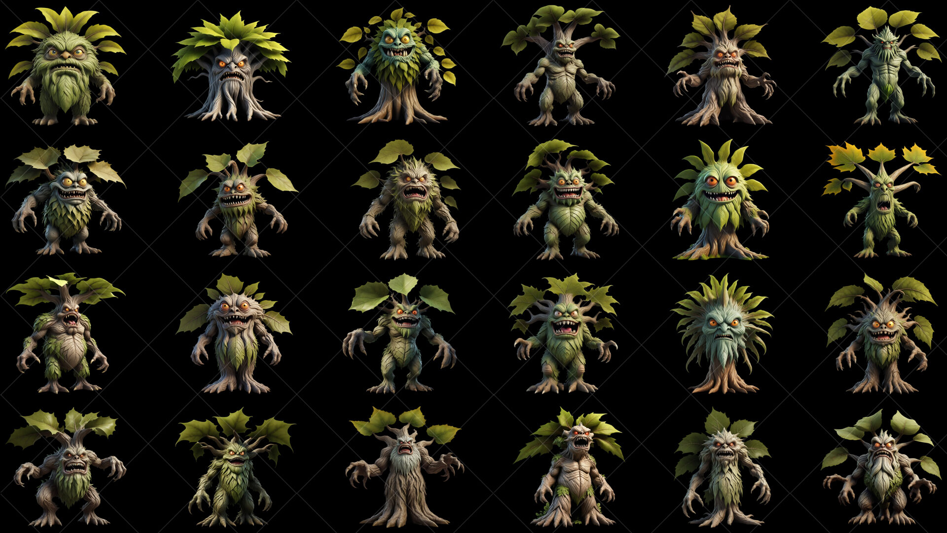 112 Fantasy Tree Monster Characters - 2D Game Asset by cgsea