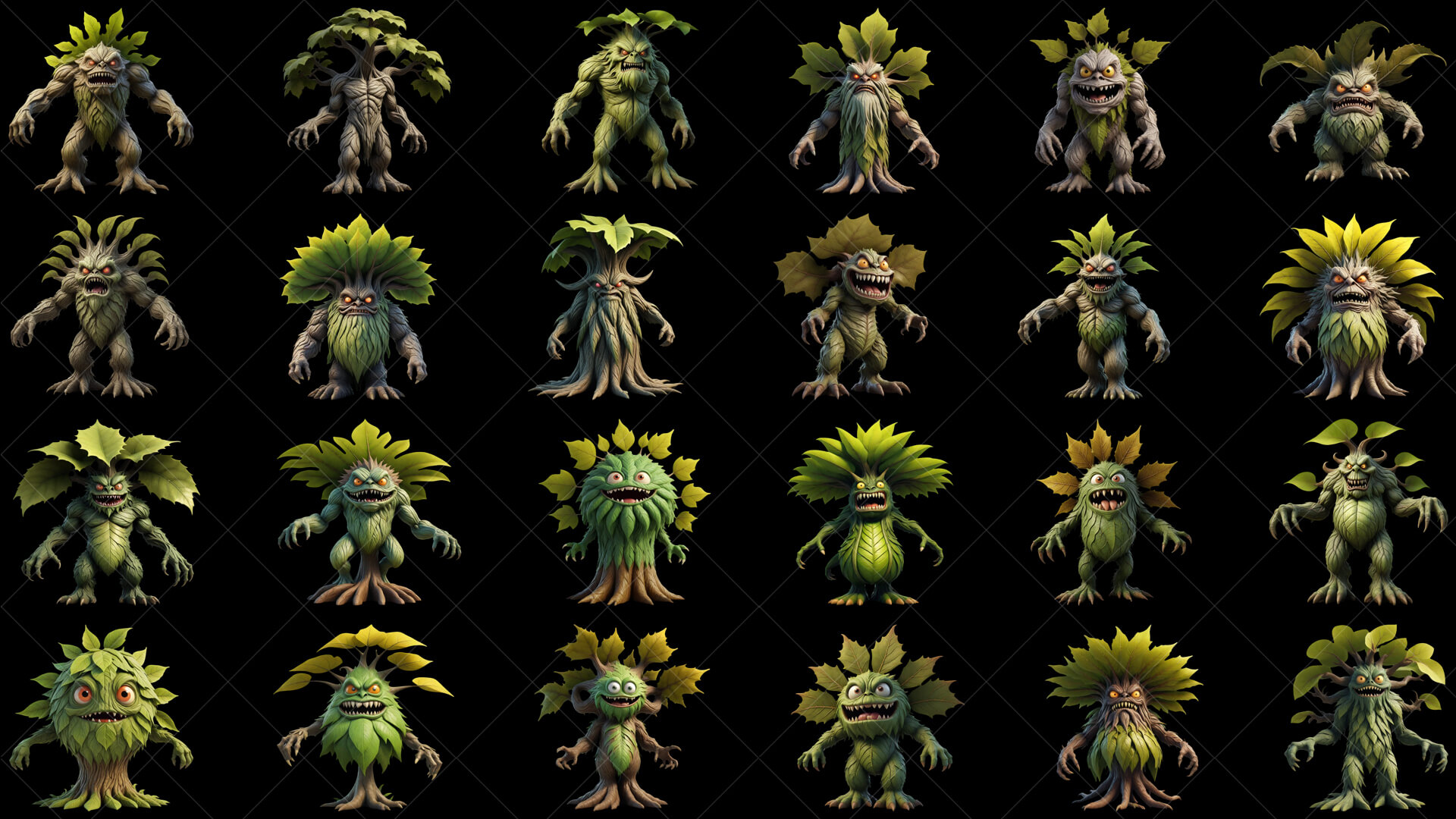 112 Fantasy Tree Monster Characters - 2D Game Asset by cgsea