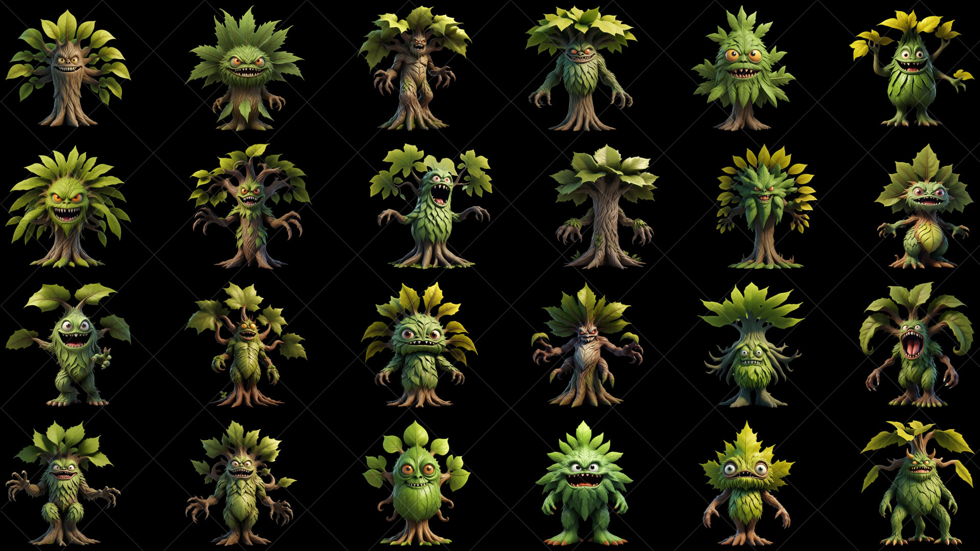 112 Fantasy Tree Monster Characters - 2D Game Asset by cgsea