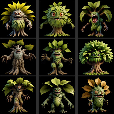 112 Fantasy Tree Monster Characters - 2D Game Asset by cgsea