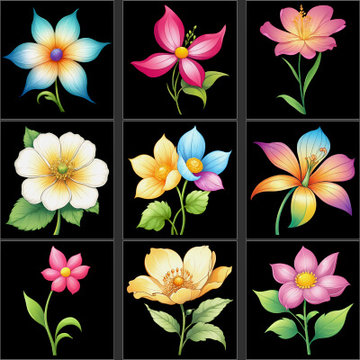 142 Transparent Flowers Game Asset by cgsea