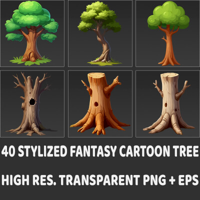 2D Game Assets | Trees | Fantasy | RenderHub
