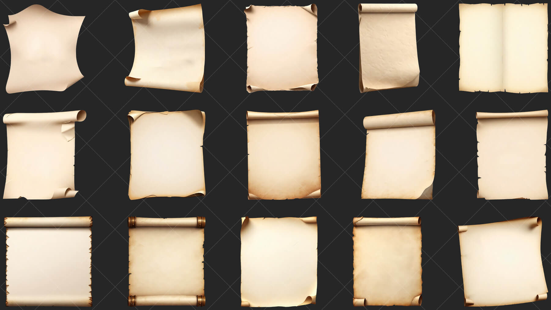 60 High Resolution Old Medieval Paper Collection - 2D Game Asset by cgsea