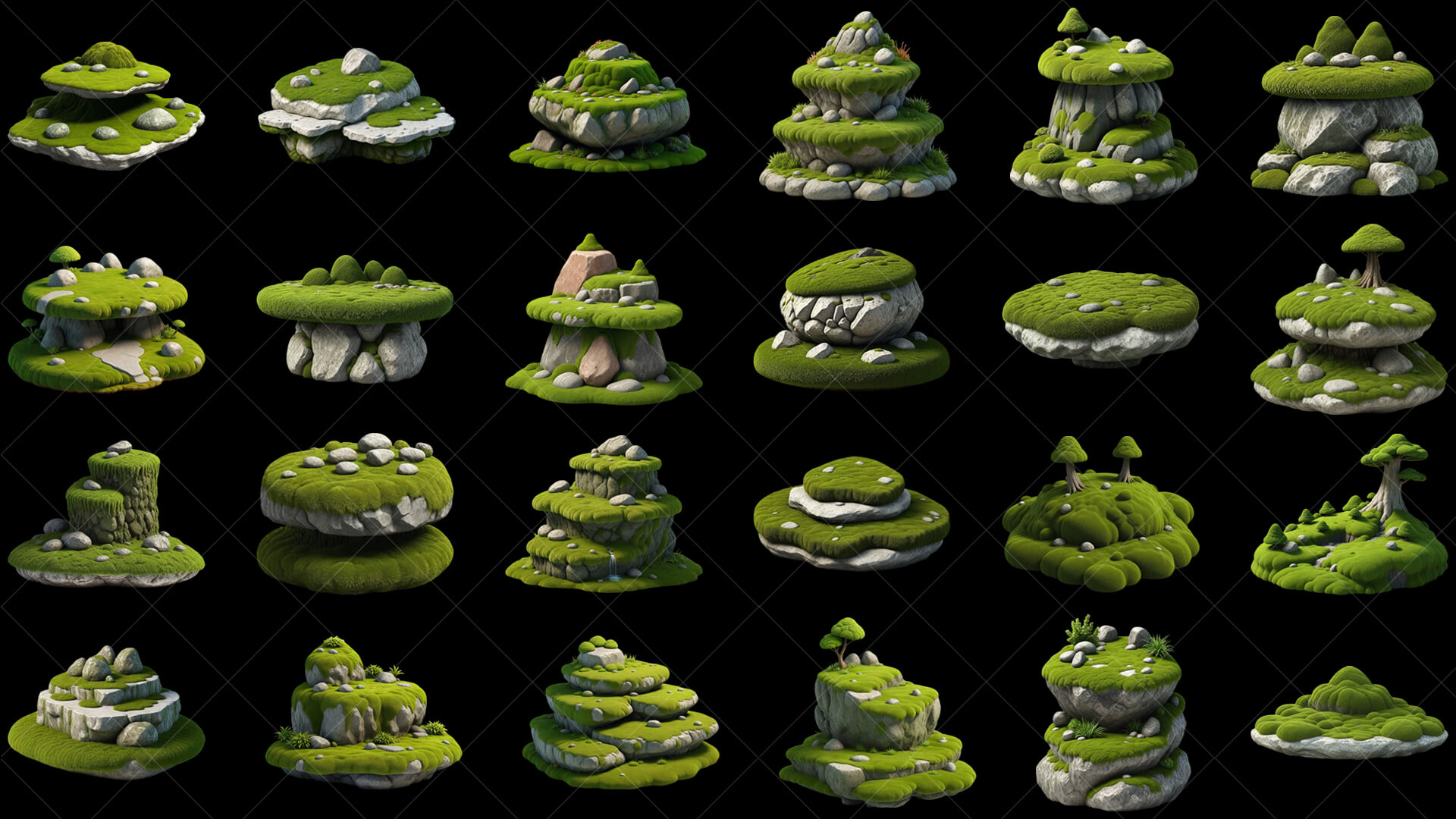 75 Moss Rock Background Game Asset by cgsea