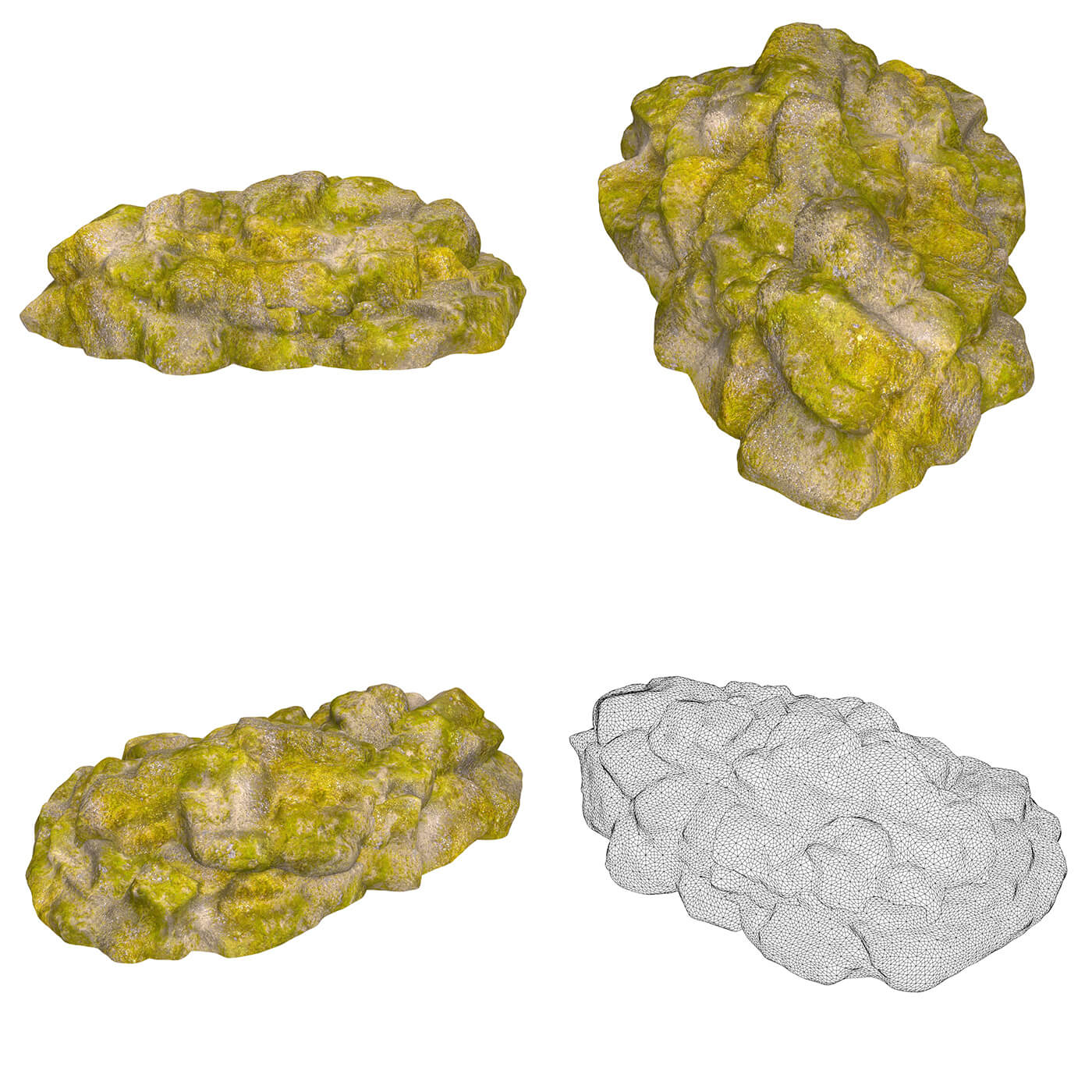 Game Ready Moss Stone Rock Collection - 3D Model by cgsea