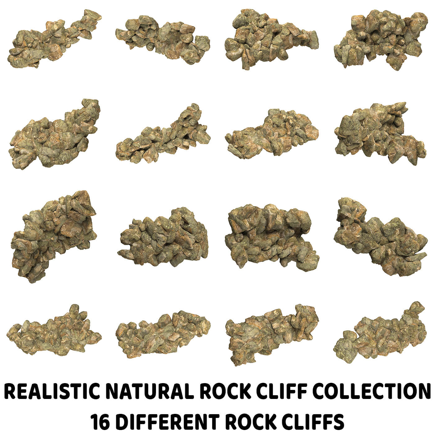 Realistic Natural Rock Cliff Collection - 3D Model by cgsea