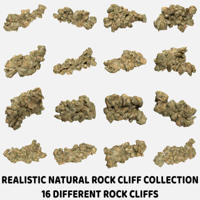 Realistic Natural Rock Cliff Collection - 3D Model by cgsea