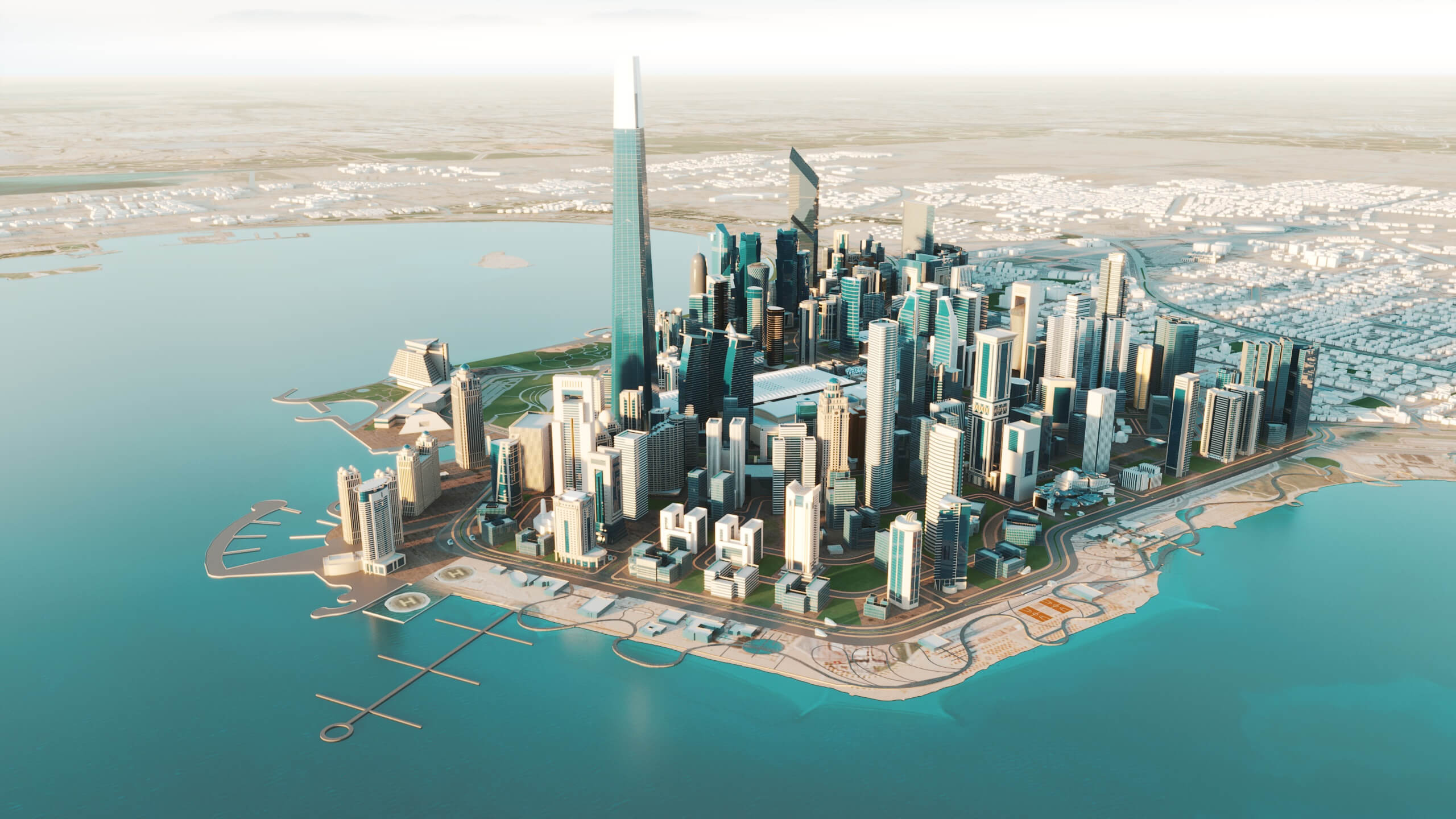 Doha City Qatar - 3D Model by Cgseller2023