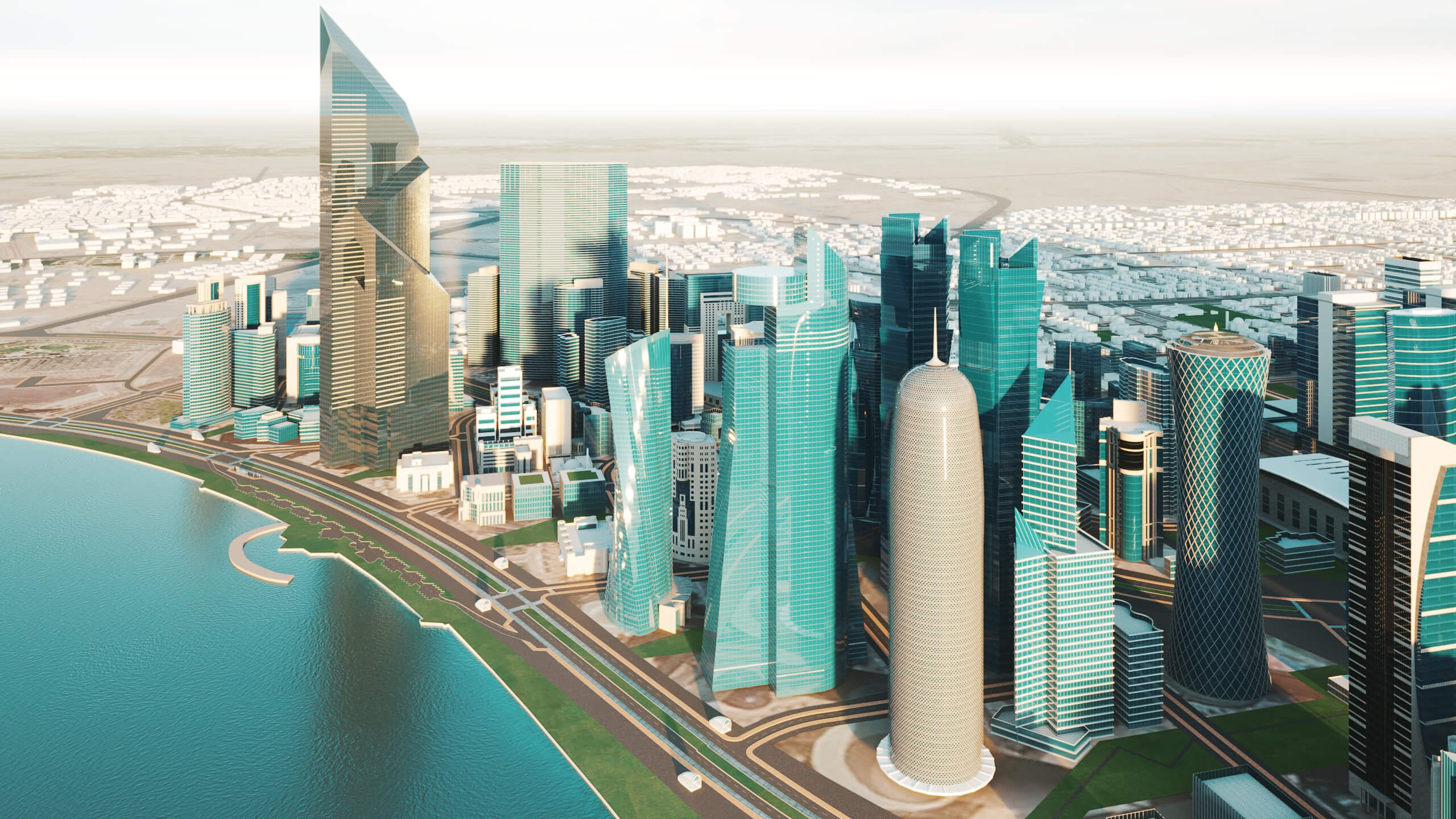 Doha City Qatar - 3D Model by Cgseller2023