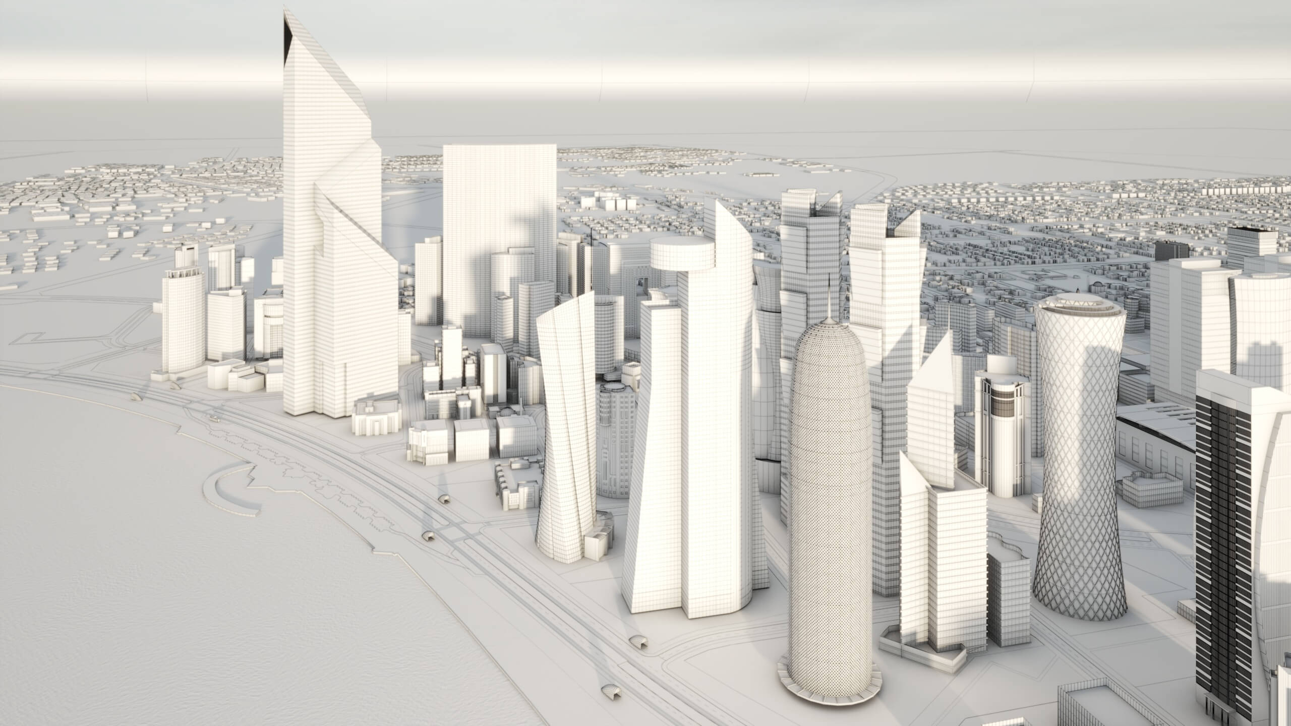 Doha City Qatar - 3D Model by Cgseller2023