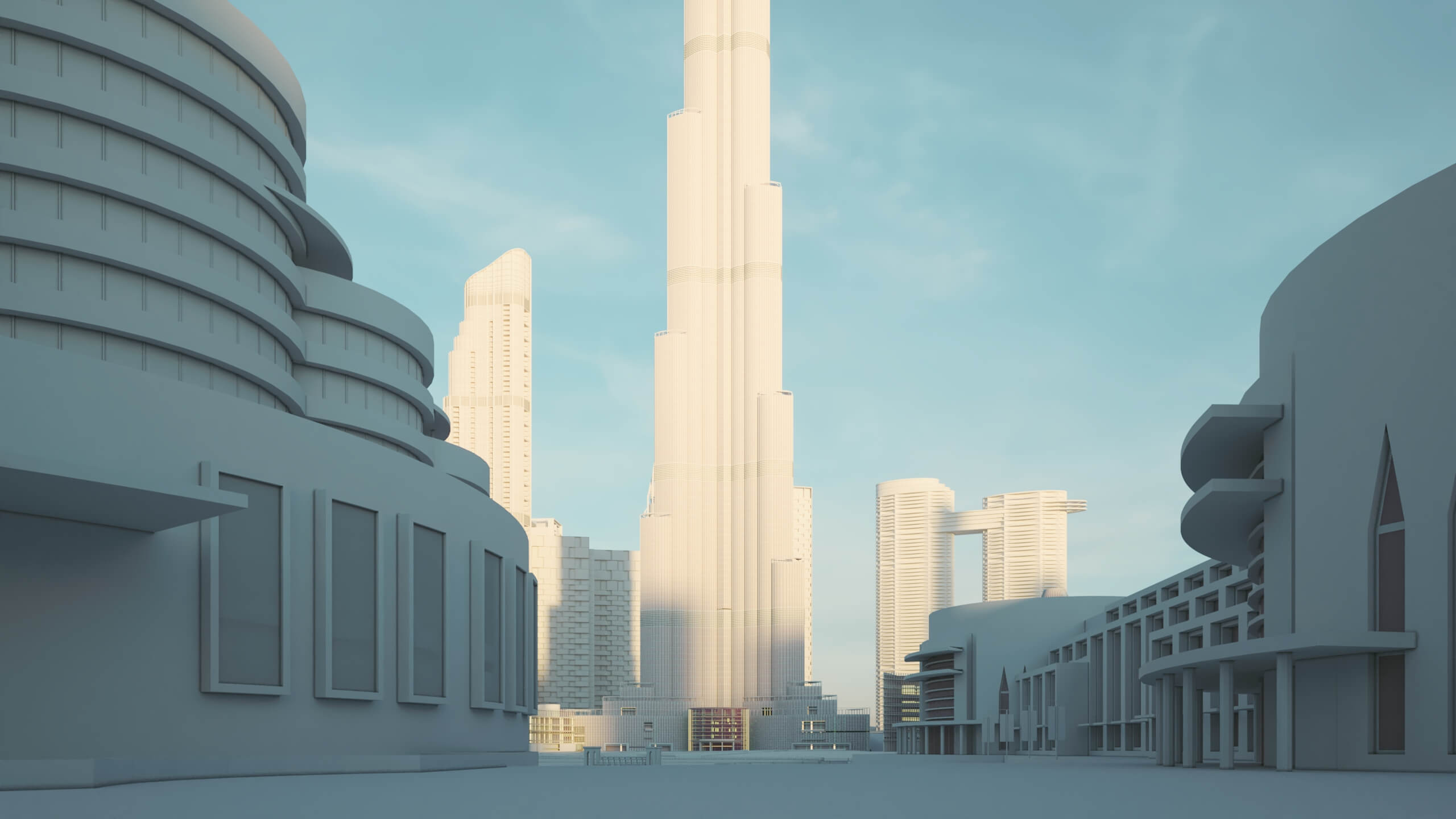 Dubai Burj Khalifa Area V2 - 3D Model by Cgseller2023