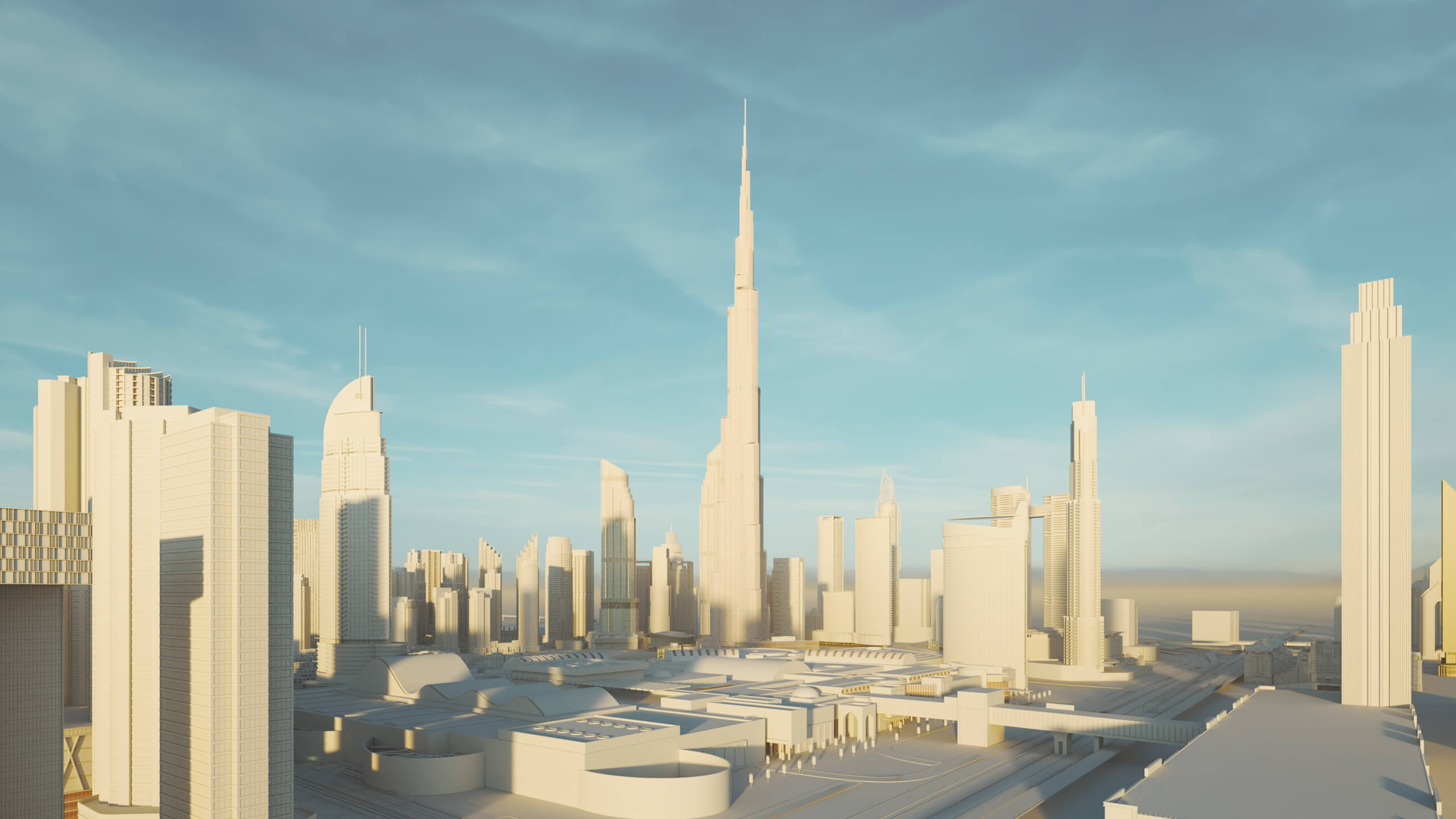 Dubai Burj Khalifa Area V2 - 3D Model by Cgseller2023