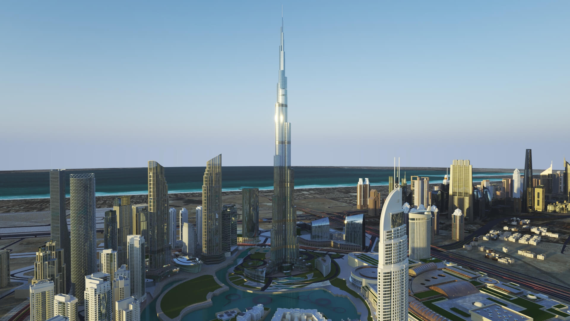 Dubai Building - Burj Khalifa Area 3D Model by Cgseller2023