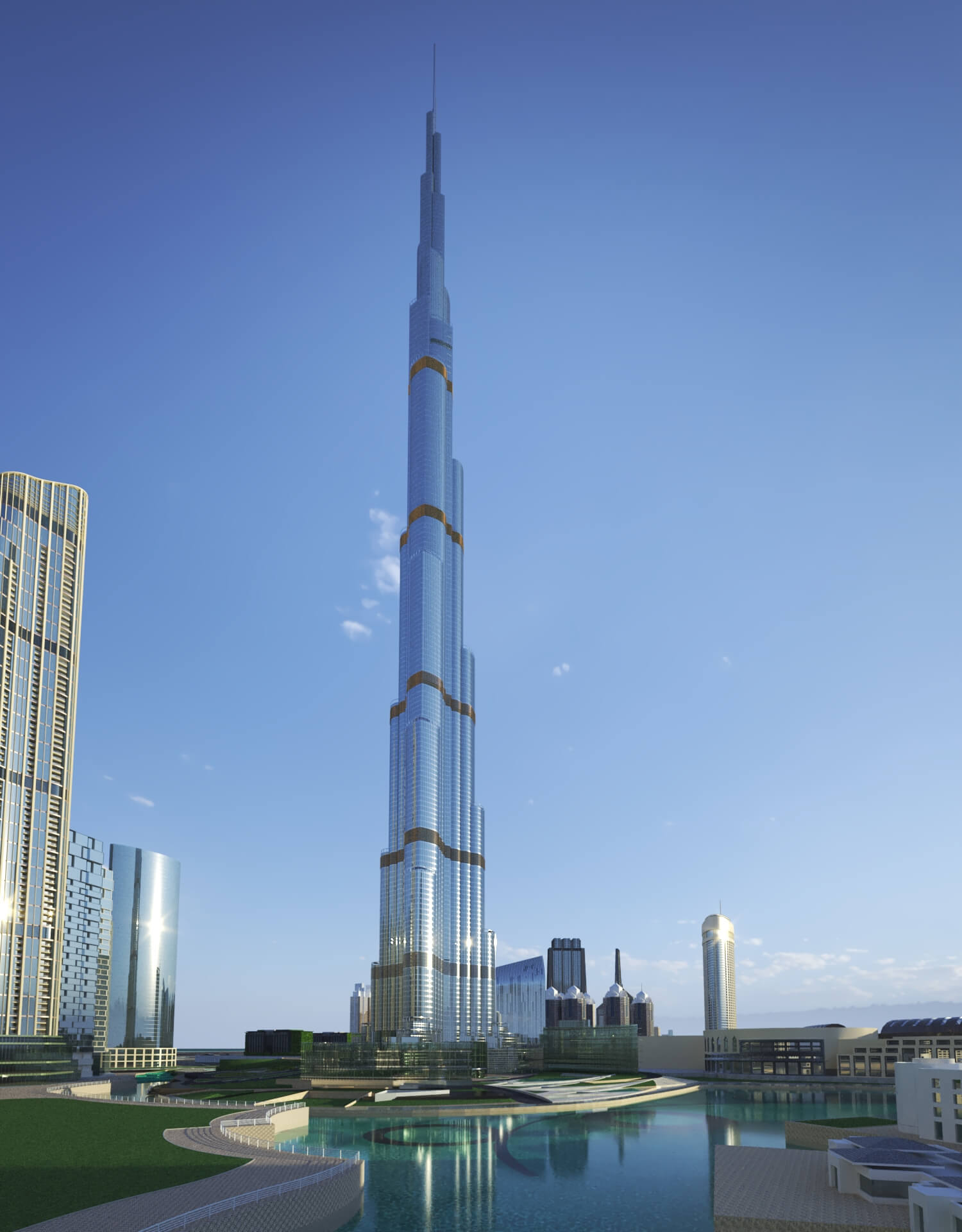 Dubai Building - Burj Khalifa Area 3D Model by Cgseller2023