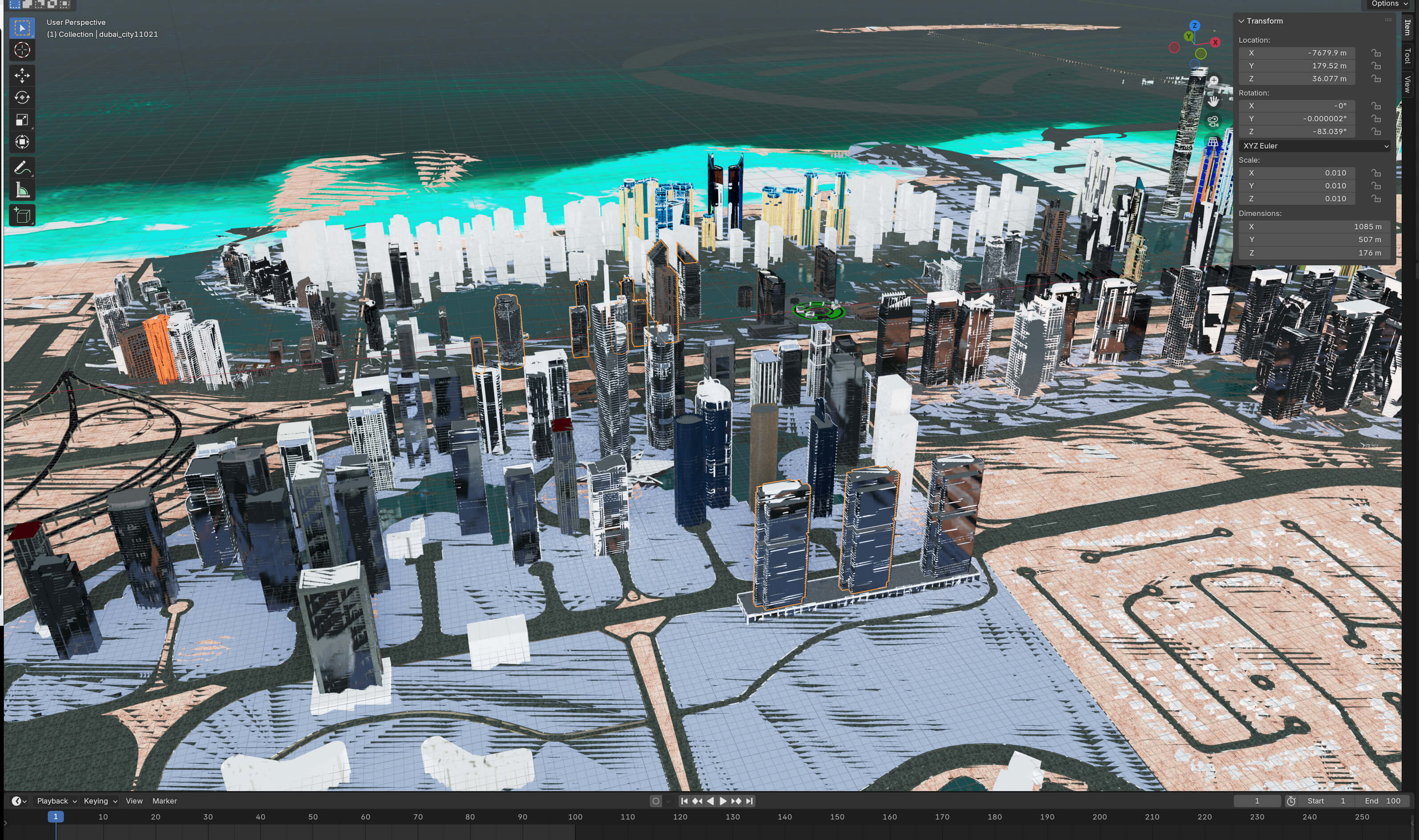 Dubai City 1 - 3D Model by Cgseller2023