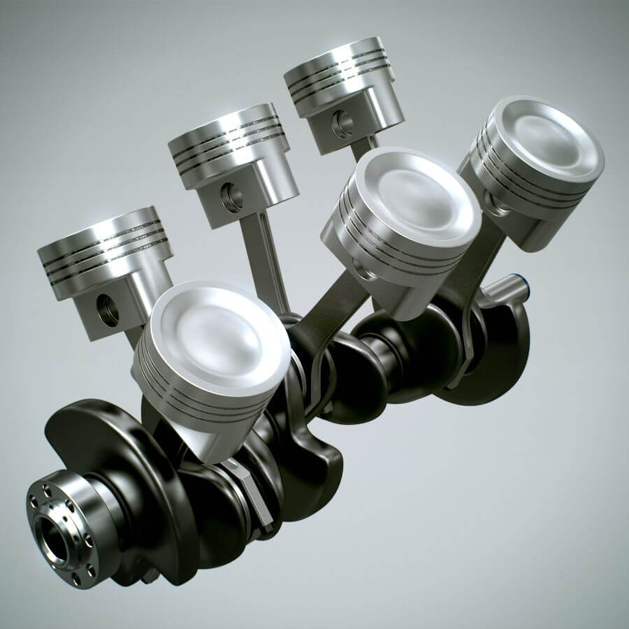 Animated V6 Engine Cylinders - 3D Model by CGShape