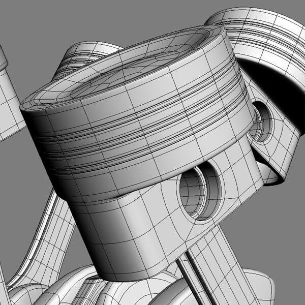 Animated V6 Engine Cylinders - 3D Model by CGShape