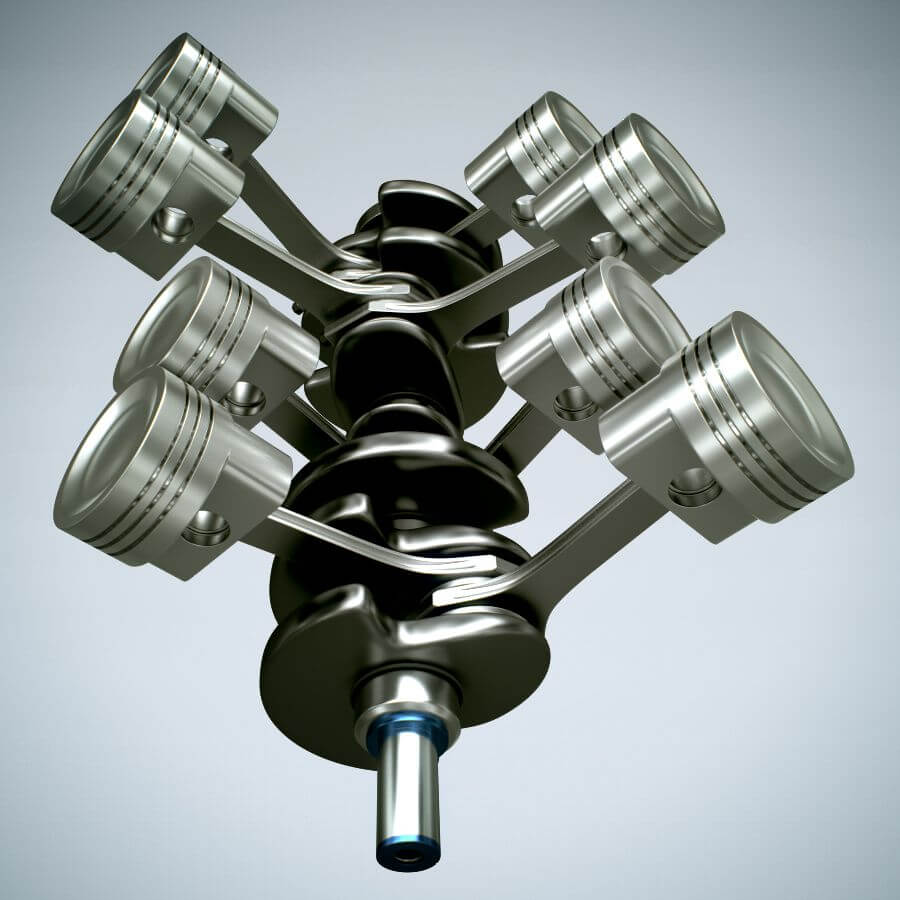 Animated V8 Engine Cylinders - 3D Model by CGShape