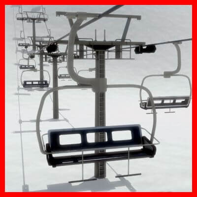 Chair Lift Snowcat Snowplow Snowplough - 3D Model by CGShape