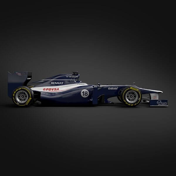 F1 2012 Williams FW34 - Williams F1 Team 3D Model by CGShape
