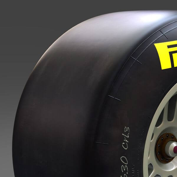 F1 Pirelli Dry Slick Tire and Wheel - 3D Model by CGShape