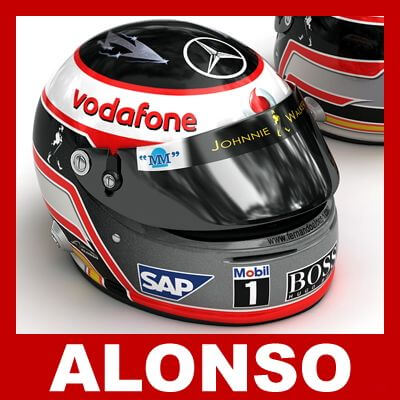Helmet F1 2007 Fernando Alonso and Lewis Hamilton - 3D Model by CGShape