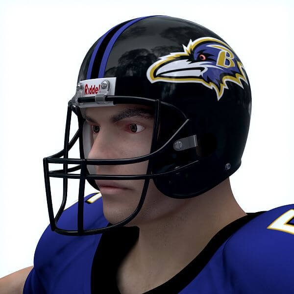 NFL Player Baltimore Ravens - Rigged 3D Model by CGShape