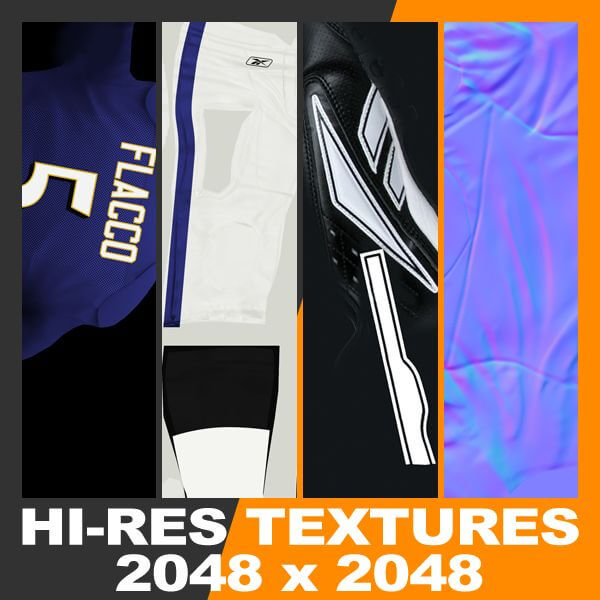 NFL Player Baltimore Ravens - Rigged 3D Model by CGShape