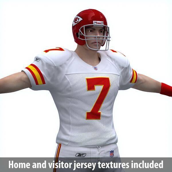 NFL Player Kansas City Chiefs - Rigged 3D Model by CGShape
