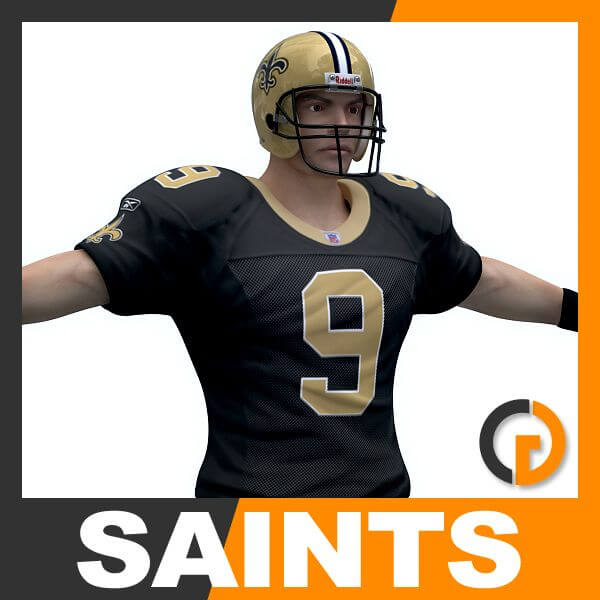 NFL Player New Orleans Saints - 3D Model by CGShape