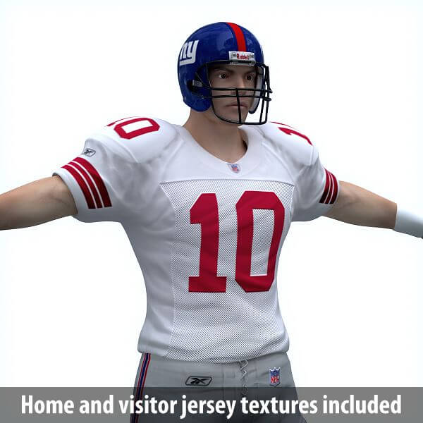 NFL Player New York Giants - Rigged 3D Model by CGShape