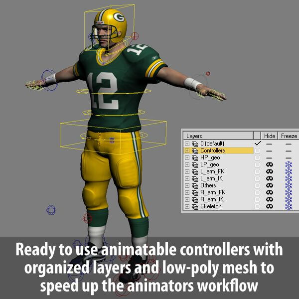 NFL Players Pack - Rigged 3D Model by CGShape
