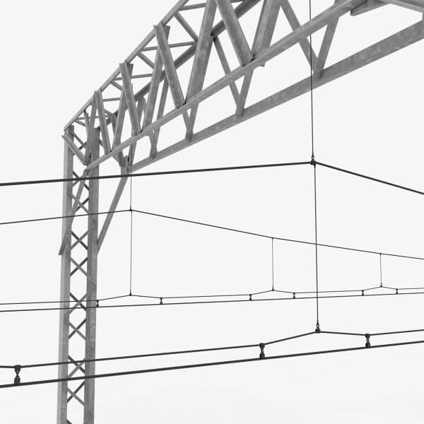 Railway Track and Catenary - 3D Model by CGShape