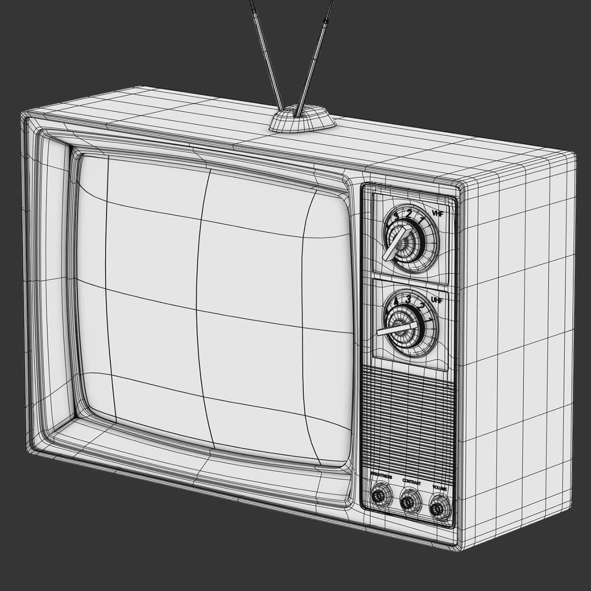Retro 80's Television Set - 3D Model by CGShape