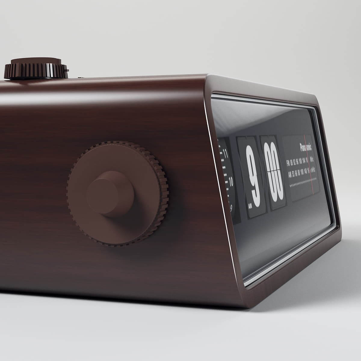 Retro Radio Alarm Flip Clock - 3D Model by CGShape