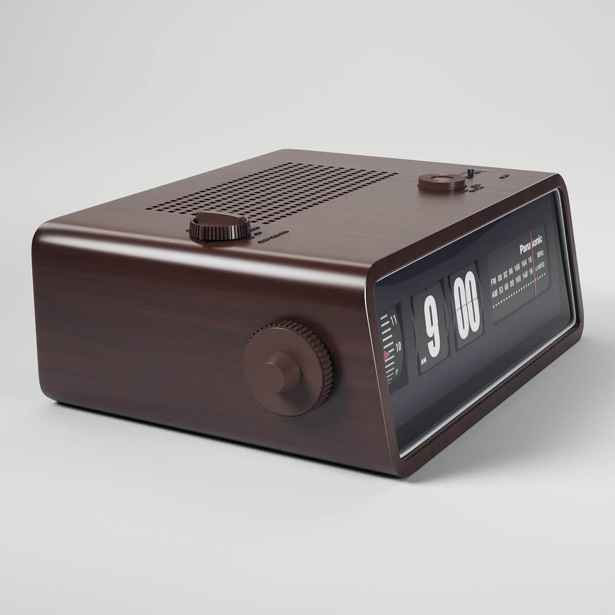 Retro Television Set and Radio Alarm Flip Clock - 3D Model by CGShape