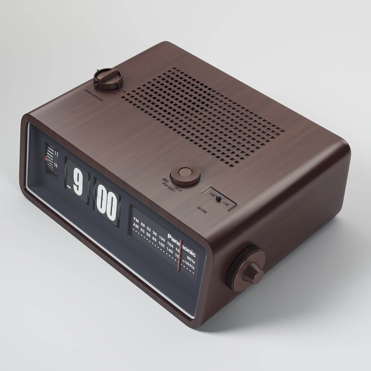 Retro Television Set, Flip Clock and Telephone - 3D Model by CGShape