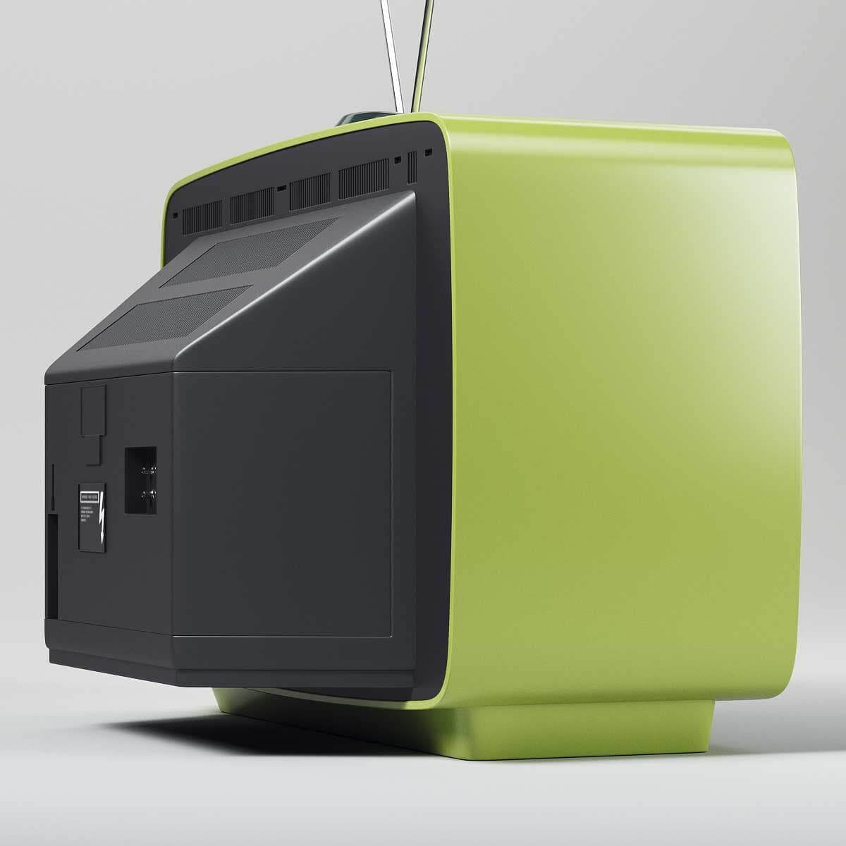 Retro Television Set, Flip Clock and Telephone - 3D Model by CGShape