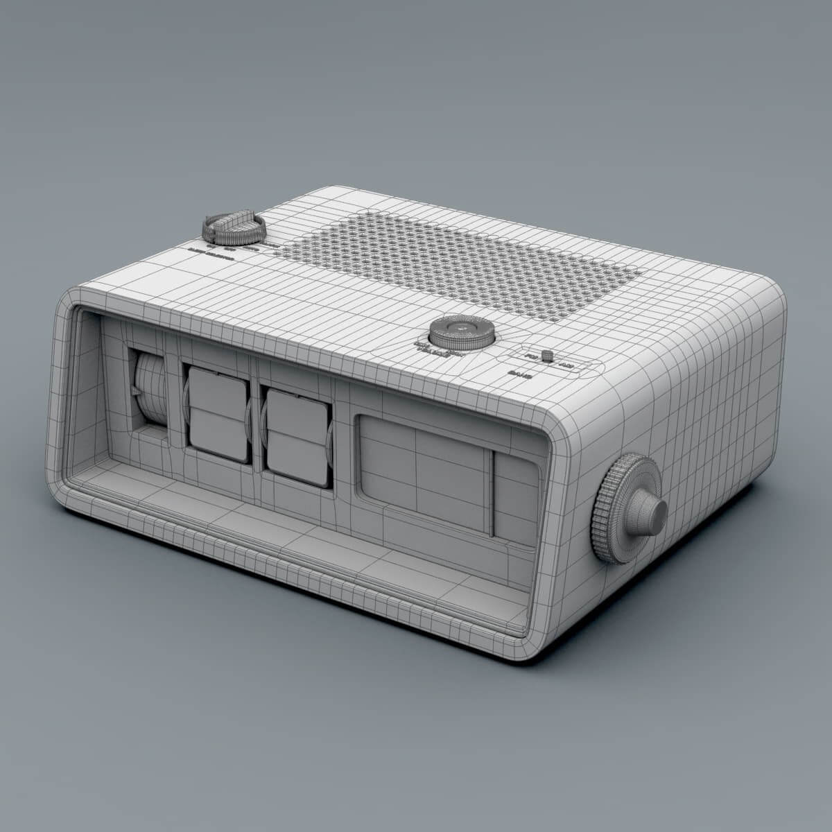 Retro Television Set, Flip Clock and Telephone - 3D Model by CGShape
