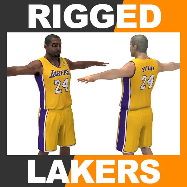 Rigged Basketball Player - Los Angeles Lakers 3D Model by CGShape