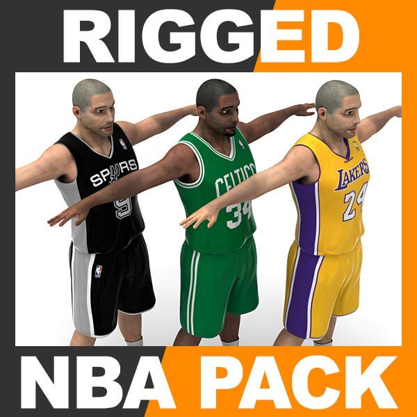 Rigged Basketball Players - NBA Pack 3D Model by CGShape