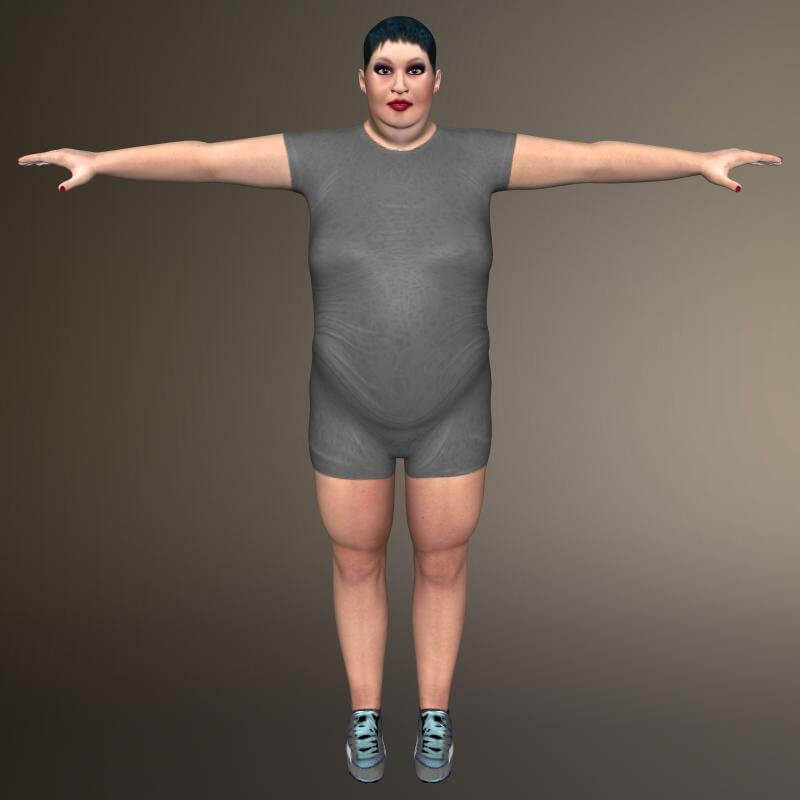 Rigged Fat Woman - 3D Model by Cgtools
