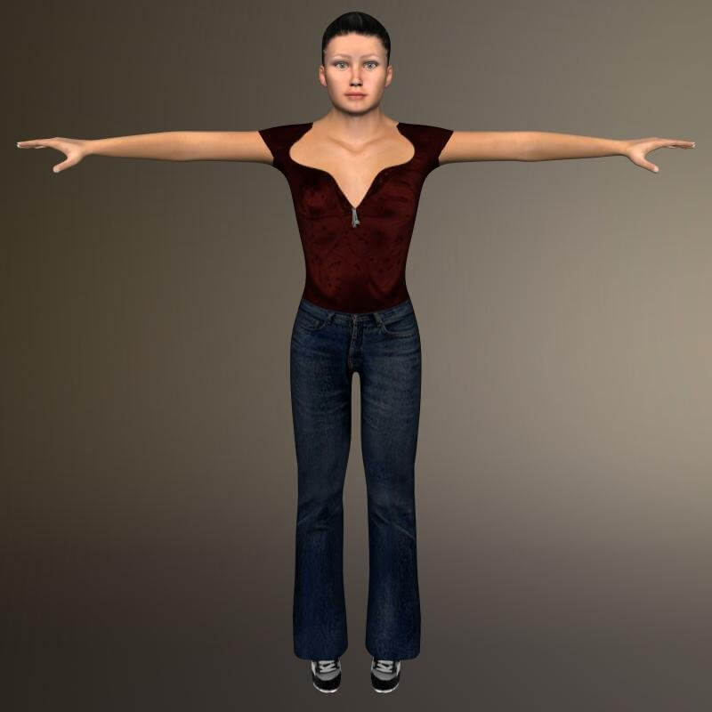 Rigged Girl - 3D Model by Cgtools