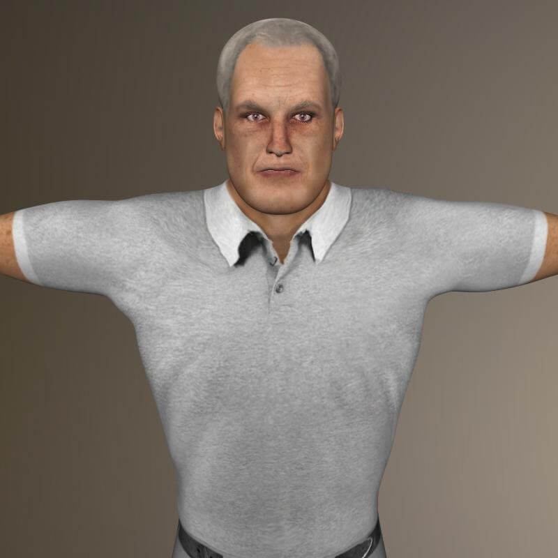 Rigged Old Man - 3D Model by Cgtools