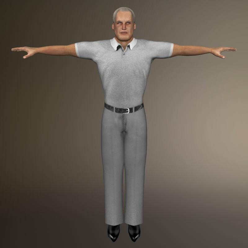 Rigged Old Man - 3D Model by Cgtools