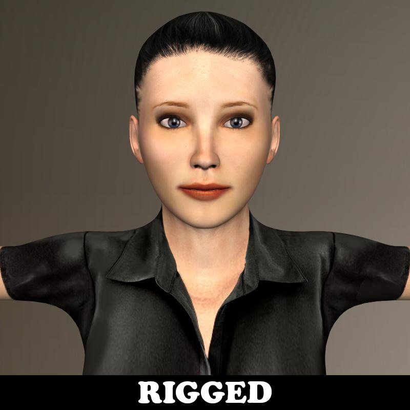 Rigged Young Woman - 3D Model by Cgtools