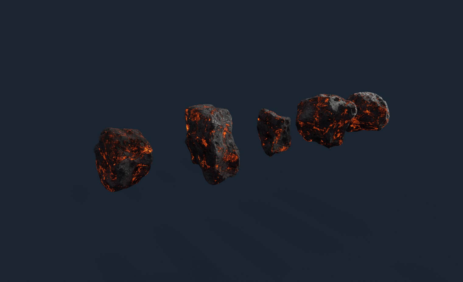 Asteroids Set (3 texture variations) - 3D Model by CGZen
